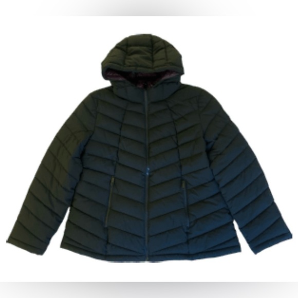 HFX | Jackets & Coats | Hfx Puffer Coat Womens Sz Xxl Black W Maroon ...